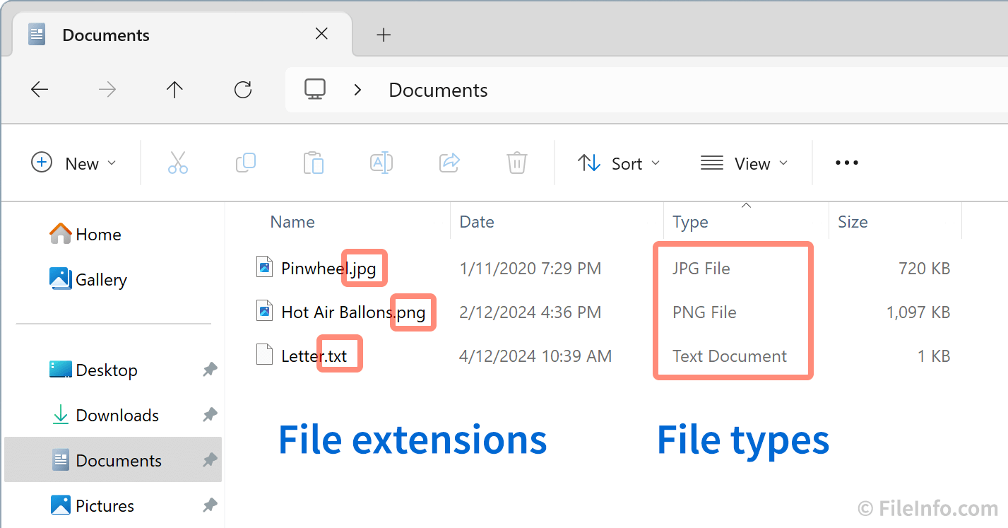 What is the difference between a file extension and a file type?