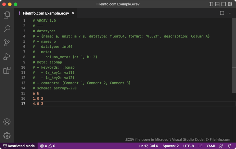 ECSV File - What is an .ecsv file and how do I open it?