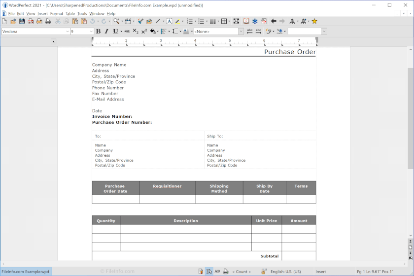 Corel WordPerfect 2021 - Supported File Formats